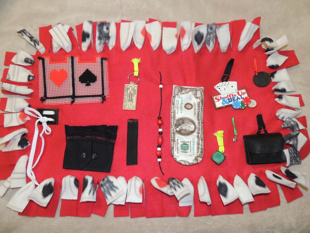 Fleece Fidget Mat Dementia PLAYING CARDS GAMBLING Theme - Etsy