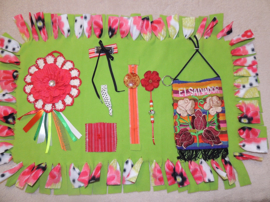Fleece Fidget Mat Dementia FLOWER - Etsy