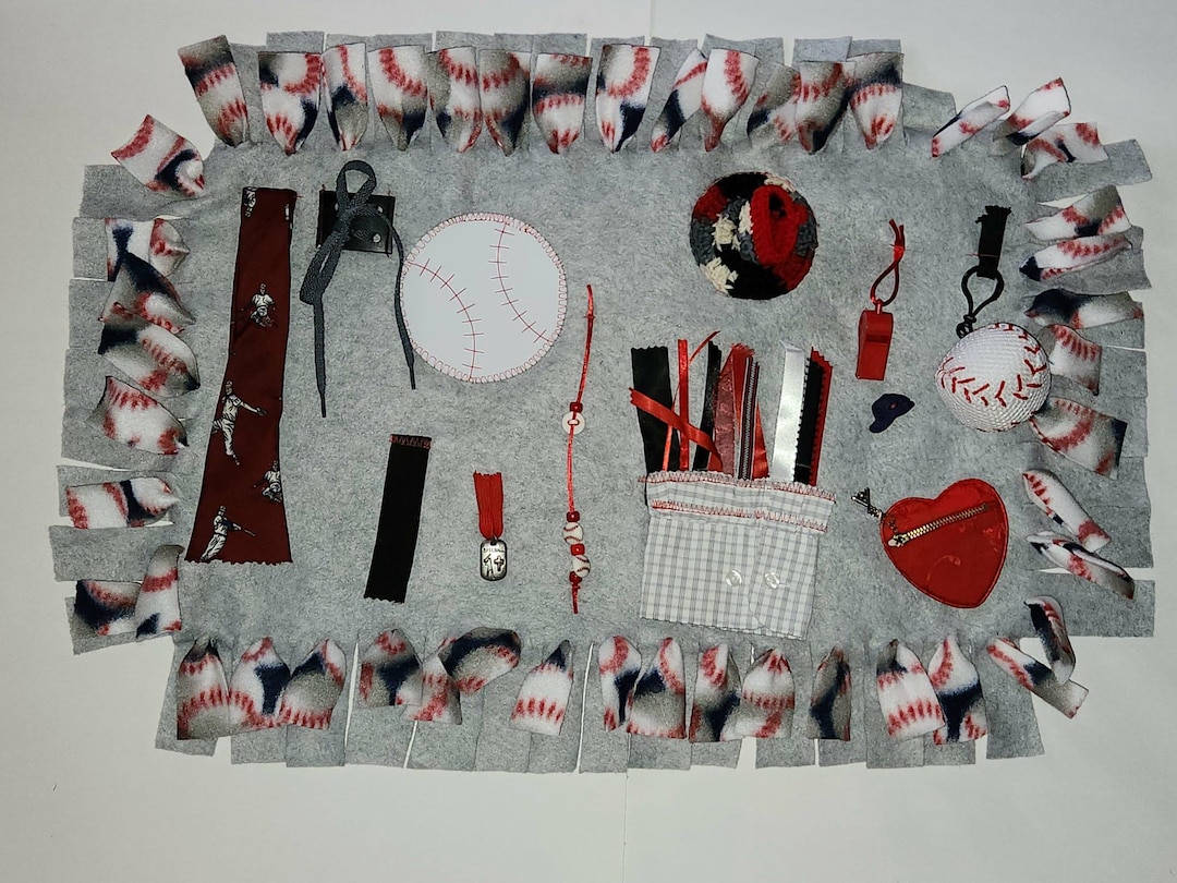 Handmade Fleece Fleece Fidget Sensory Mat Dementia BASEBALL Theme - Etsy