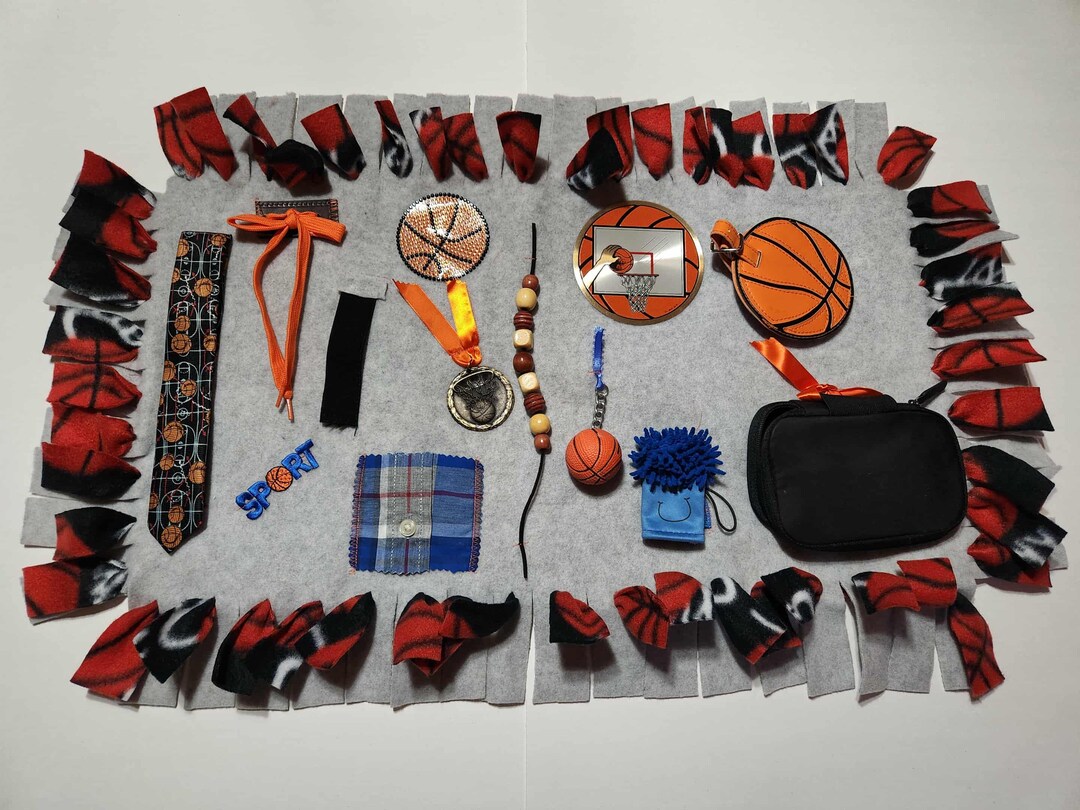 Handmade Fleece Fleece Fidget Sensory Mat Dementia BASKETBALL Theme - Etsy