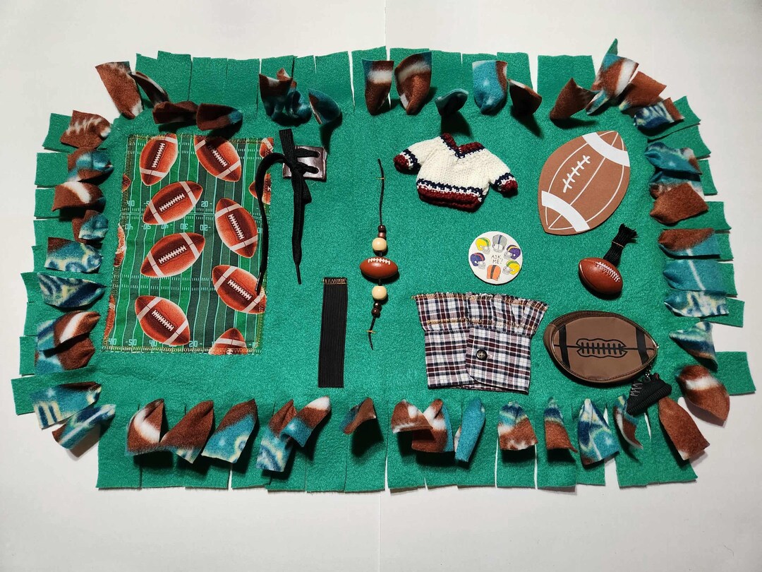 Handmade Fleece Fleece Fidget Sensory Mat Dementia FOOTBALL Theme - Etsy