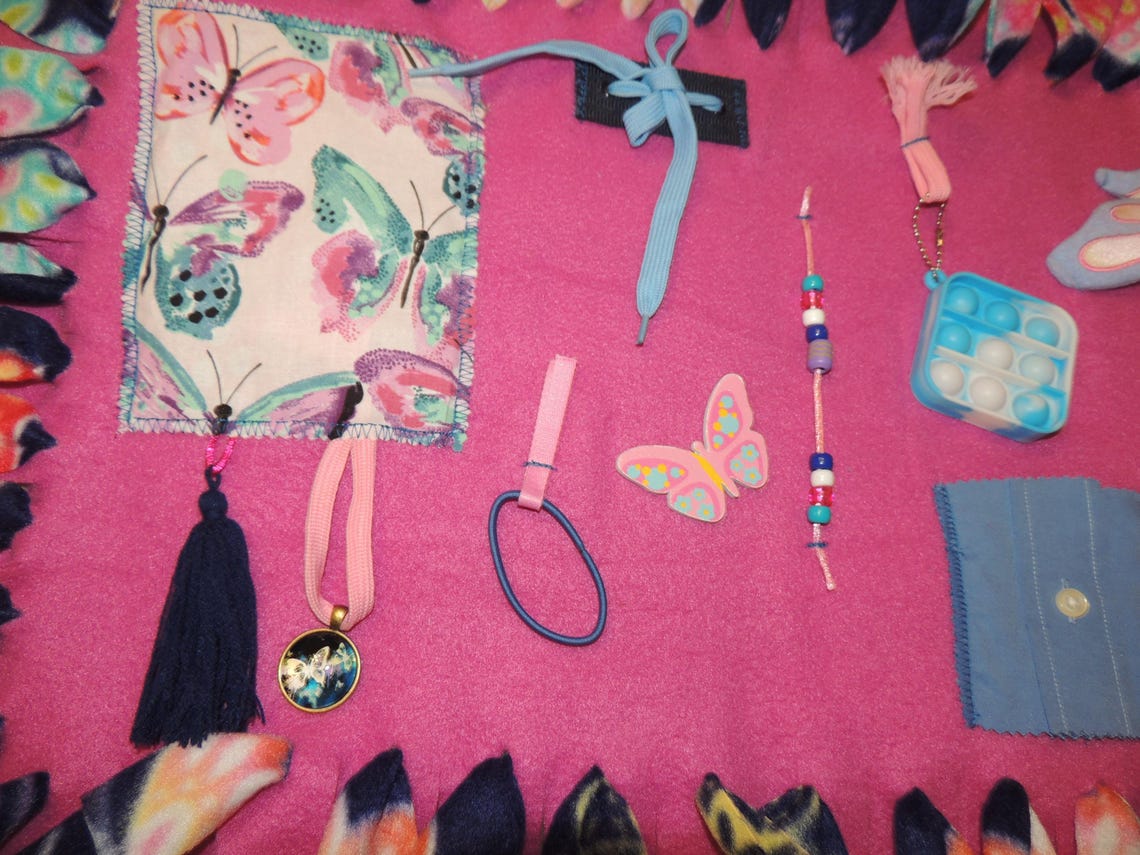 Fleece Handmade Fidget Mat Dementia BUTTERFLY Theme - Etsy