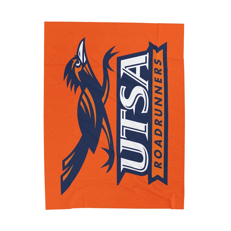 UTSA Roadrunner Logo Print Velveteen Plush Blanket, Cozy and ...