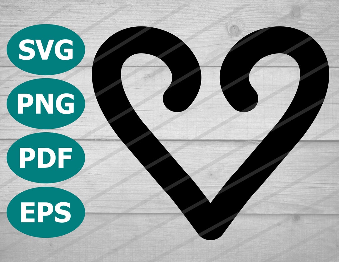 Hand-drawn Heart Swirl SVG Silhouette for Cricut, Heart Cut File, Heart ...