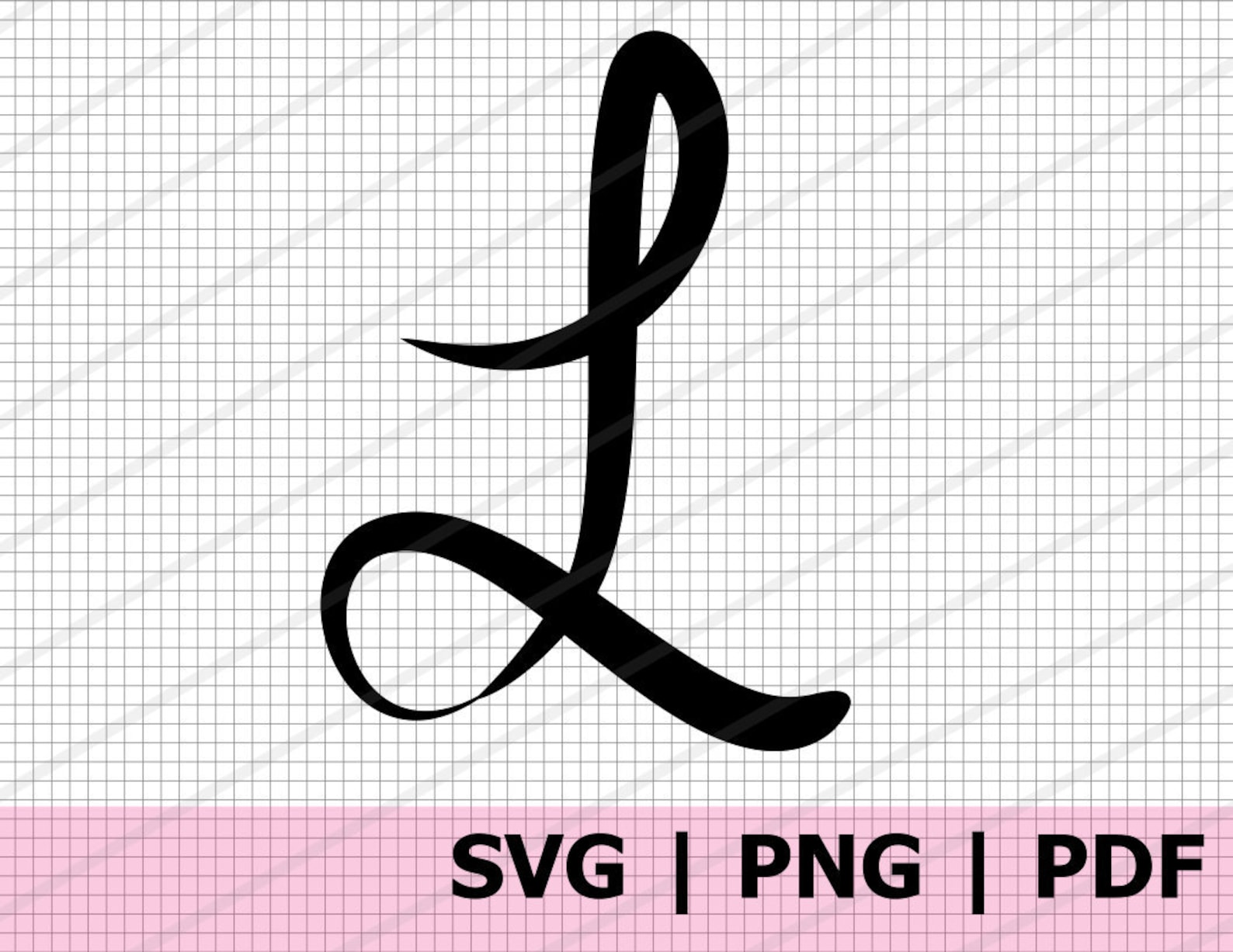 Cursive L SVG Cut File PNG for Cricut L Letter Silhouette | Etsy