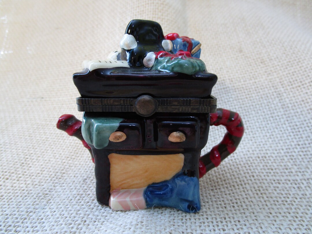 Teapot Hinged Porcelain Trinket Box - Etsy
