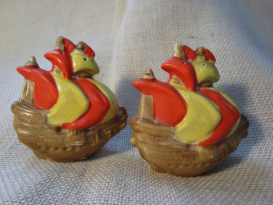 Cute Sailing Ships Salt and Pepper Shaker Set - Etsy