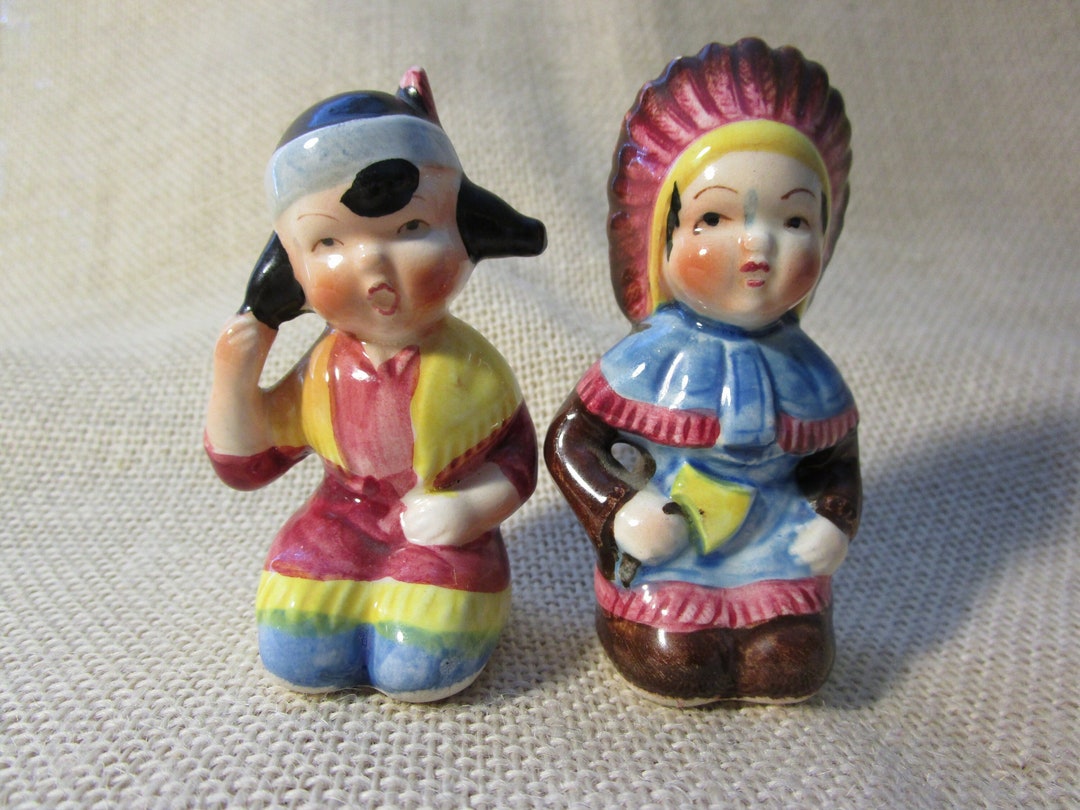 Native American Salt and Pepper Shaker Set - Etsy