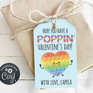 Valentine's Pop It Gift Tag, Pop It Party Favor, Valentine for ...