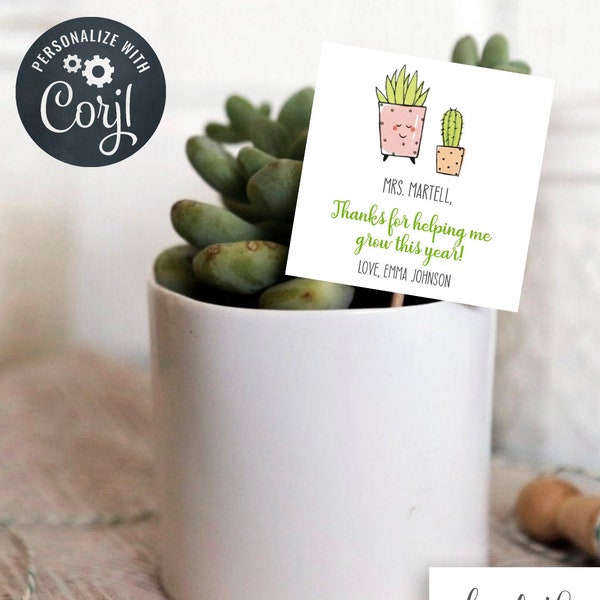 Teacher Appreciation Succulent Printable - Etsy