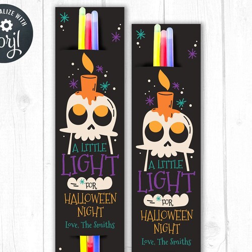Printable A Little Light for Halloween Night Glow Stick Gift - Etsy