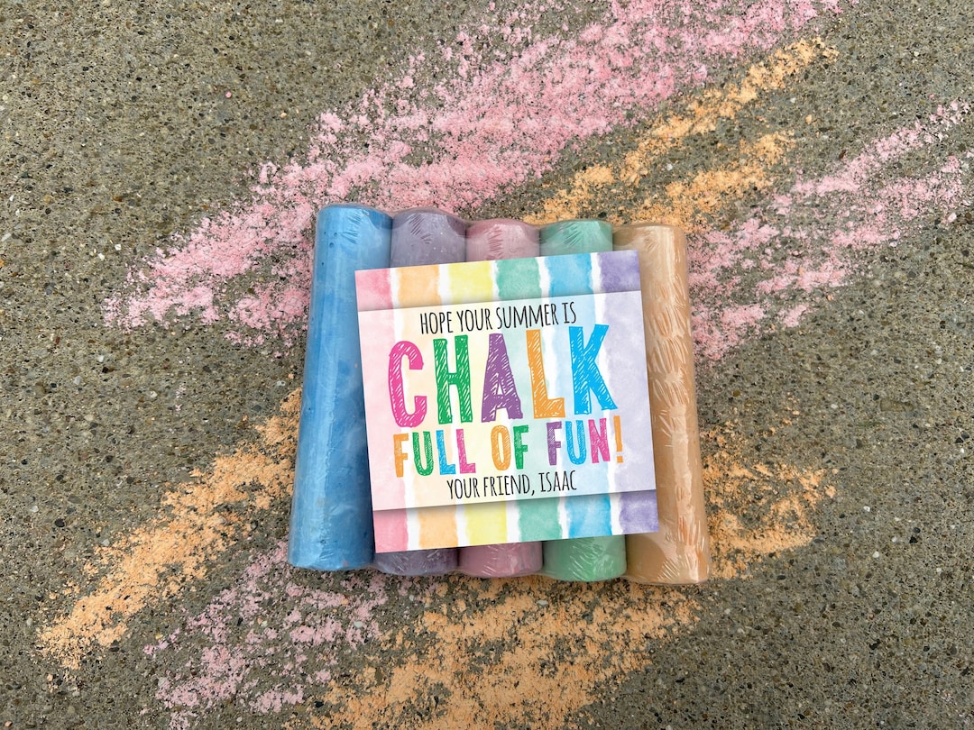 Sidewalk Chalk Tag, Chalk Full of Fun! End of School Gift for Classmate ...