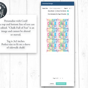 Sidewalk Chalk Tag, Chalk Full of Fun! End of School Gift for Classmate ...