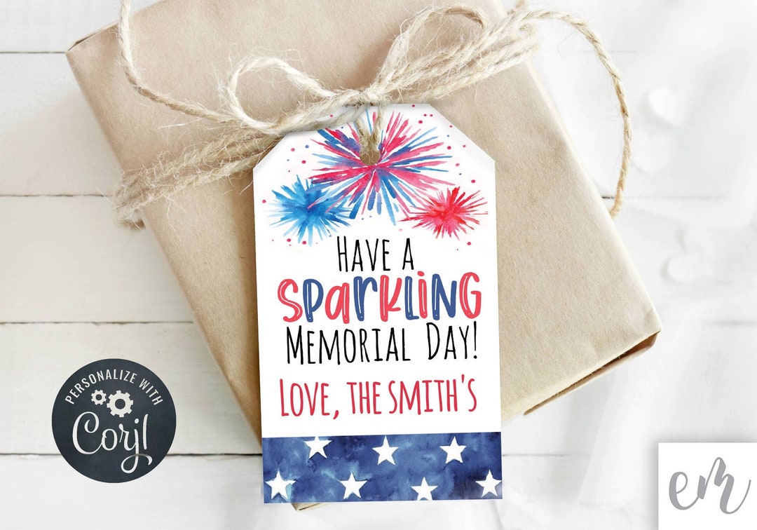 Memorial Day Patriotic Party Favor Tag, Have A Sparkling Memorial Day ...