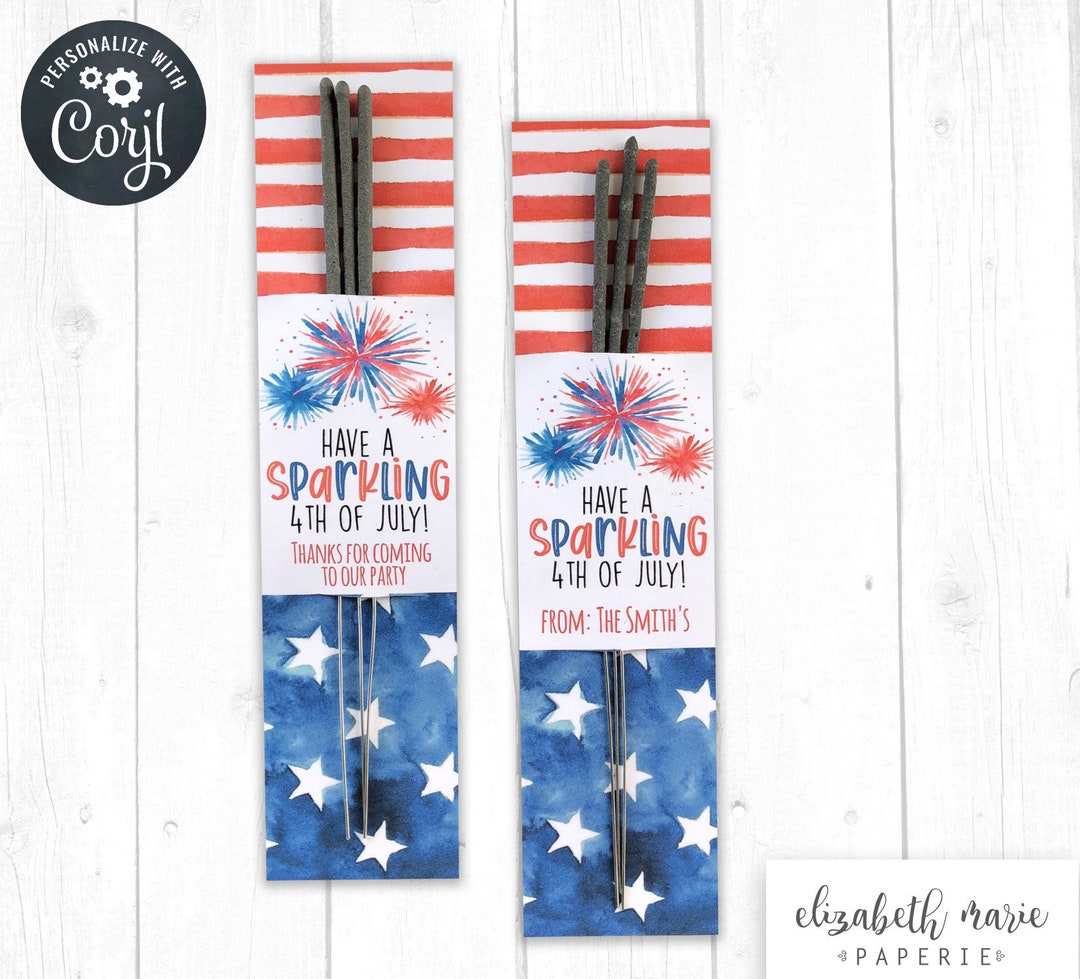 Fourth of July Sparkler Holder, Have A Sparkling 4th of July Party ...