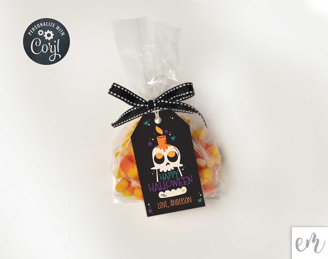 Halloween Skull Gift Tag, Halloween Party Favor, School Party Treat ...