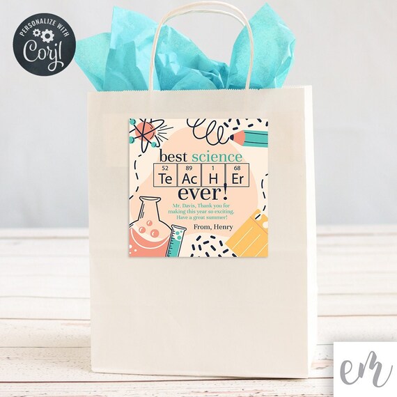 Science Teacher Gift Tag End of School Thank You to Teacher | Etsy