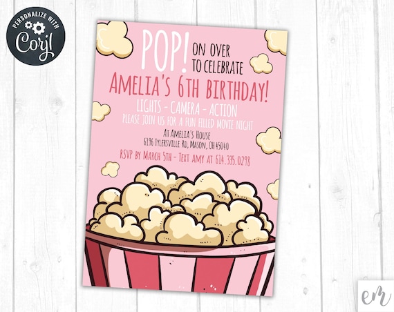 Popcorn Invitation Template