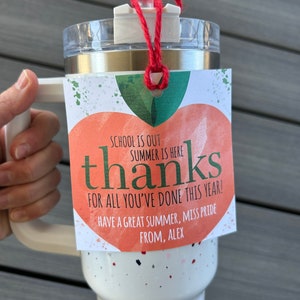 Apple Teacher Thank You Gift Tag, School is Out Summer is Here, End of ...