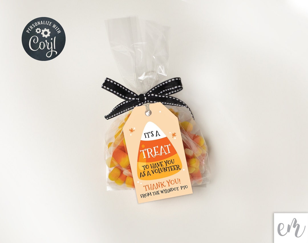 Thank You for Volunteering Halloween Gift Tag, Halloween Party Favor ...
