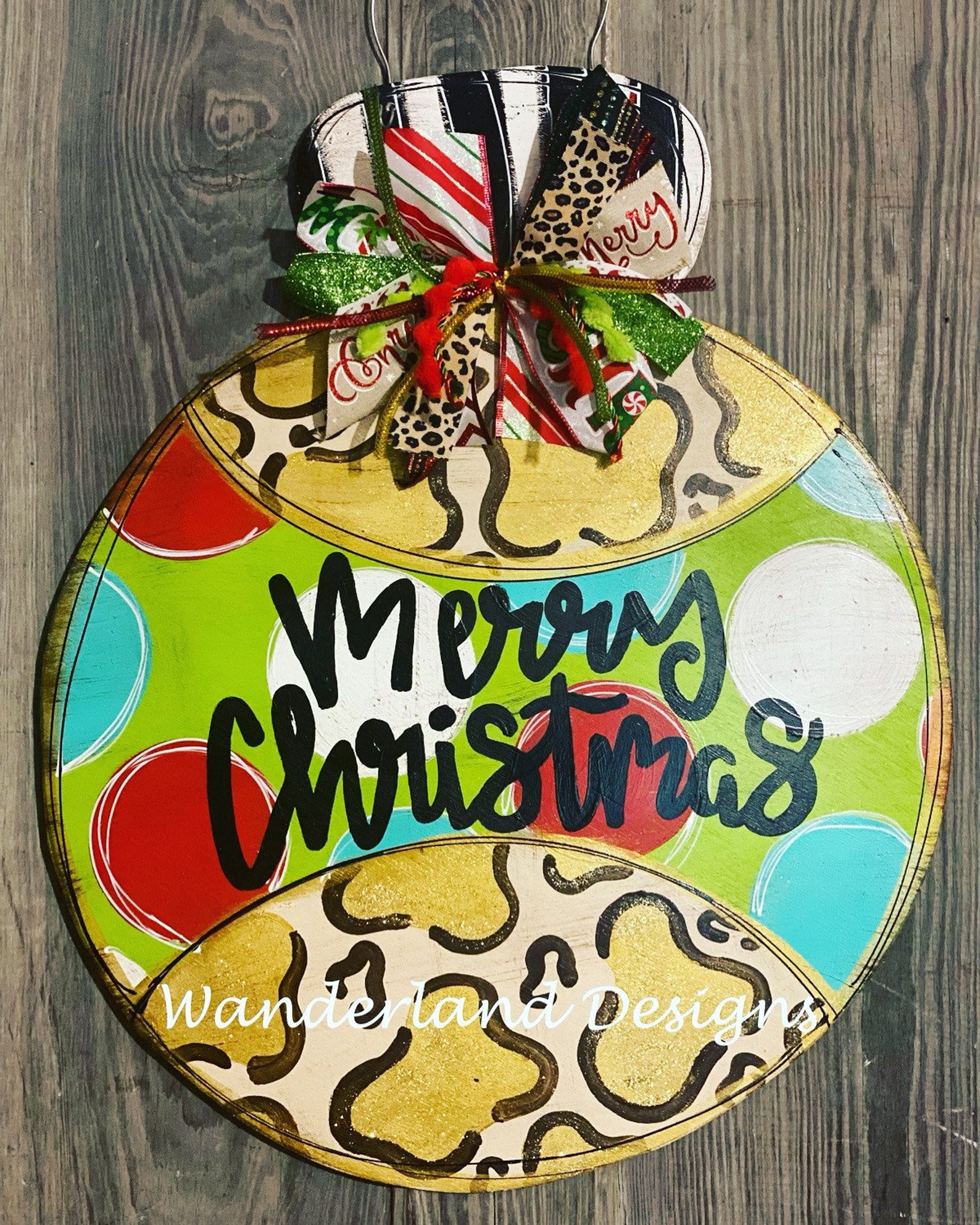 Cheetah Print Merry Christmas Ornament Door Hanger - Etsy