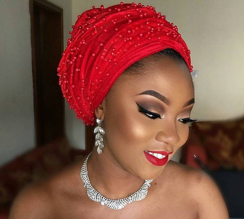 Newest Tulle Net Beaded Double Hand Velvet Turban Cap Headwrap, Hijab ...