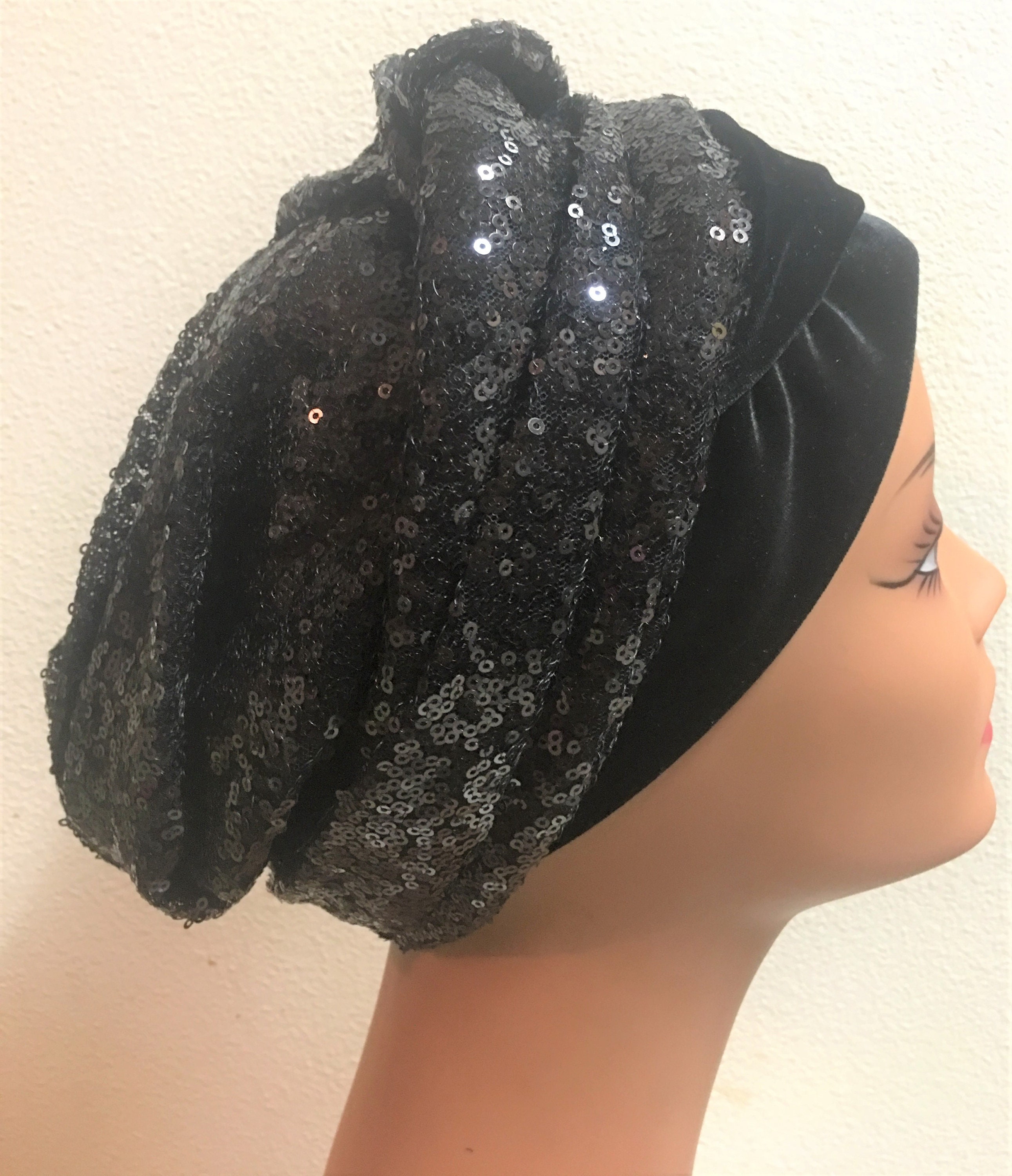 Velvet Sequins Extra Longturban Head Wraps Hijab Head Scarf. - Etsy