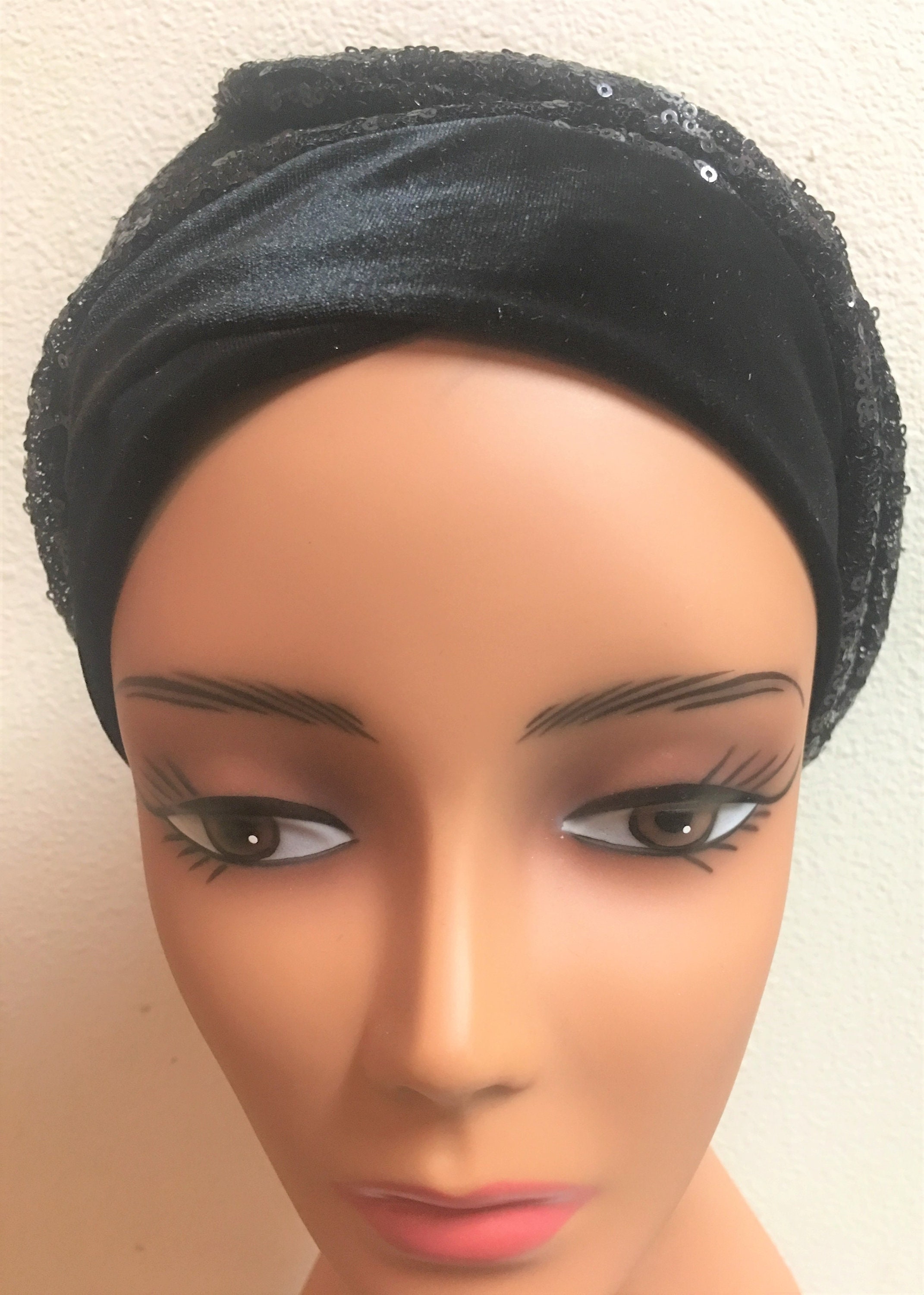 Velvet Sequins Extra Longturban Head Wraps Hijab Head Scarf. - Etsy