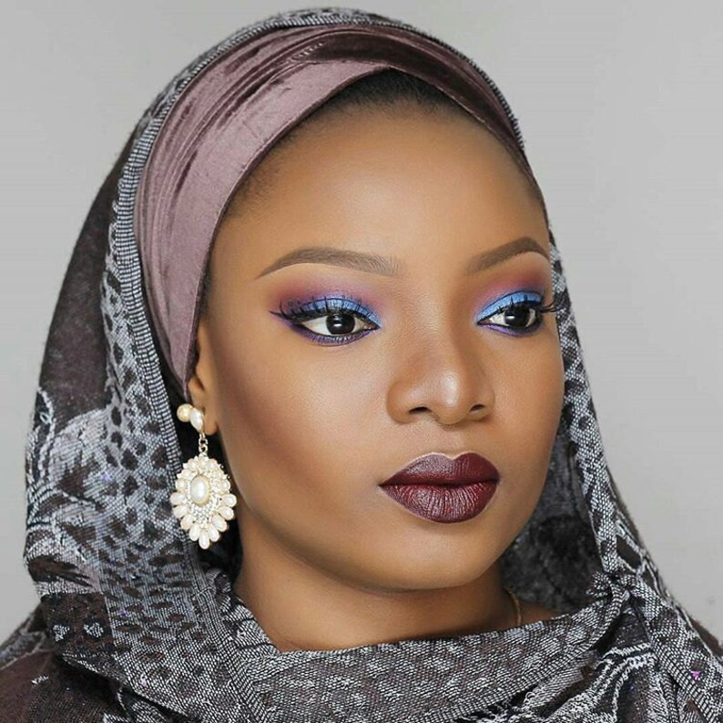 New Brown Extra Long velvet Turban Head Wraps, Hijab Head Scarf, One ...