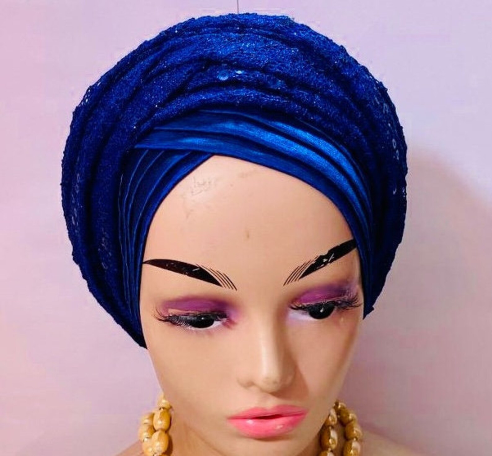 Velvet Sequins Extra Long turban Head Wraps, Hijab Head Scarf. One Size ...