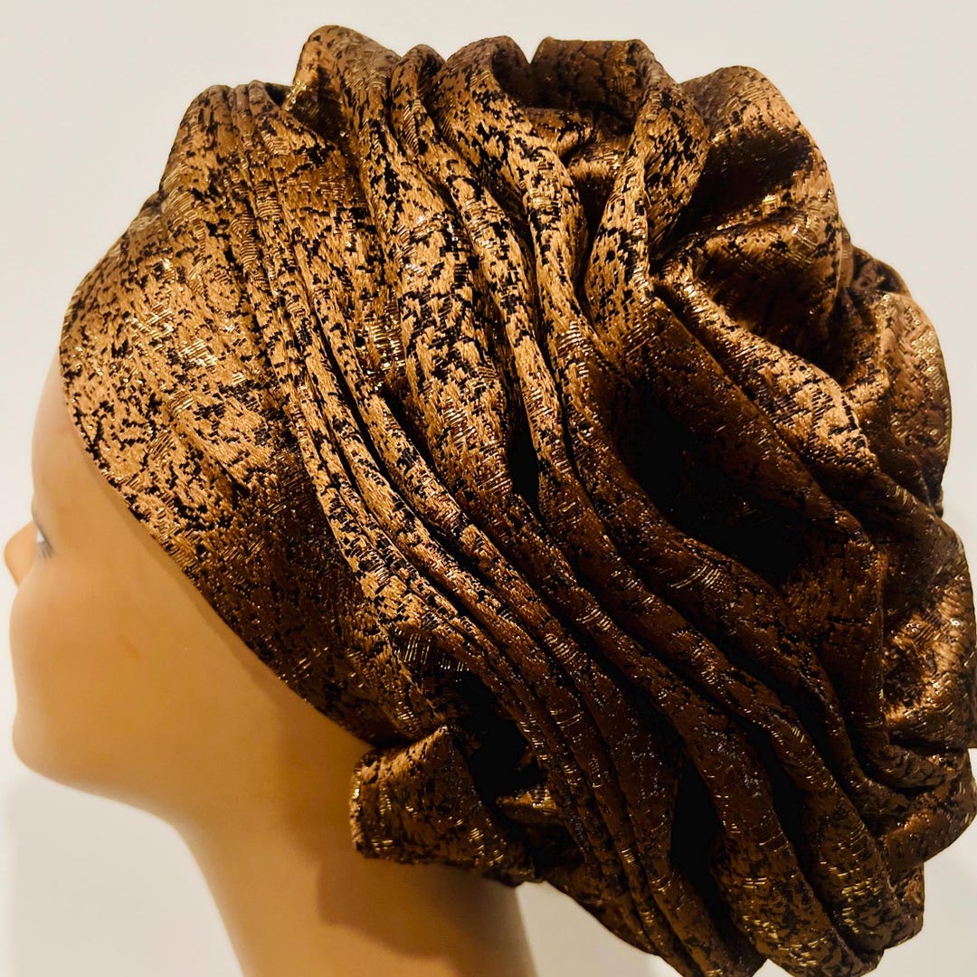 Nigerian Pre Styled Party Head Wrap, Damask Turban for Wedding, Church ...