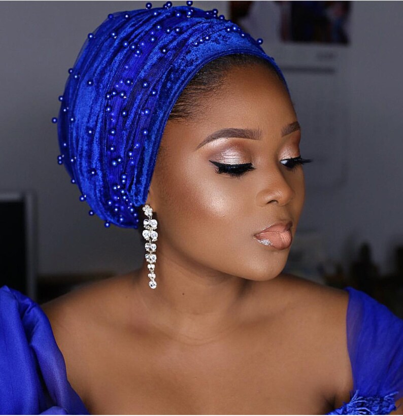 Newest Tulle Net Beaded Double Hand Velvet Turban Cap Headwrap, Hijab ...