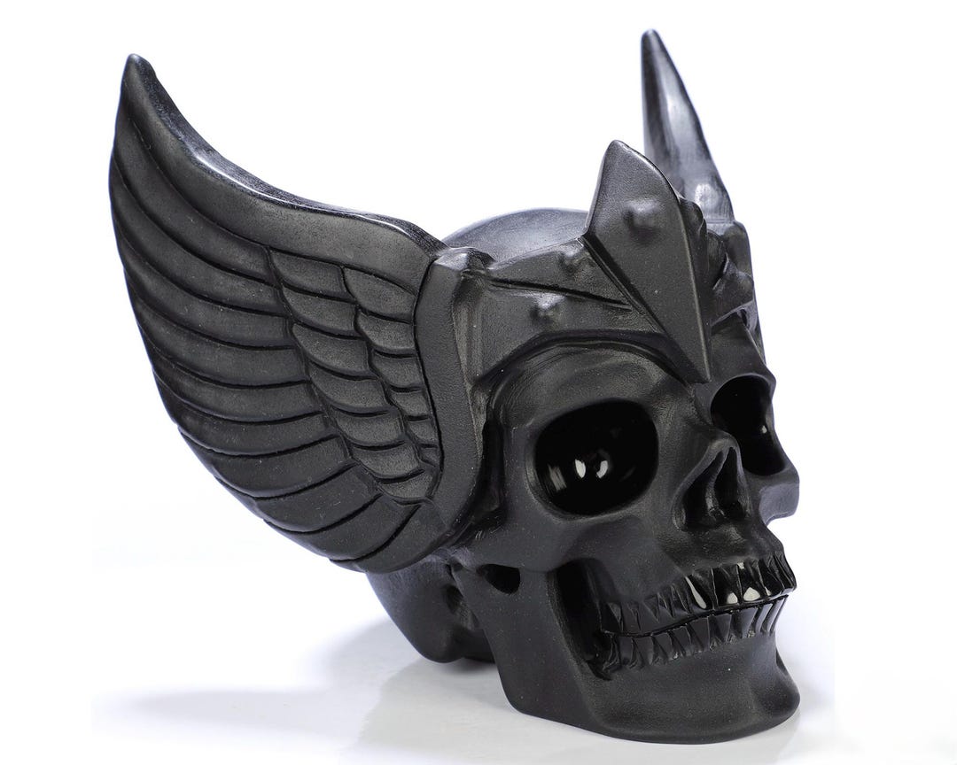 The Valkyrie - Realistic 1.6kg Hand Carved 6" Frosted Black Obsidian ...