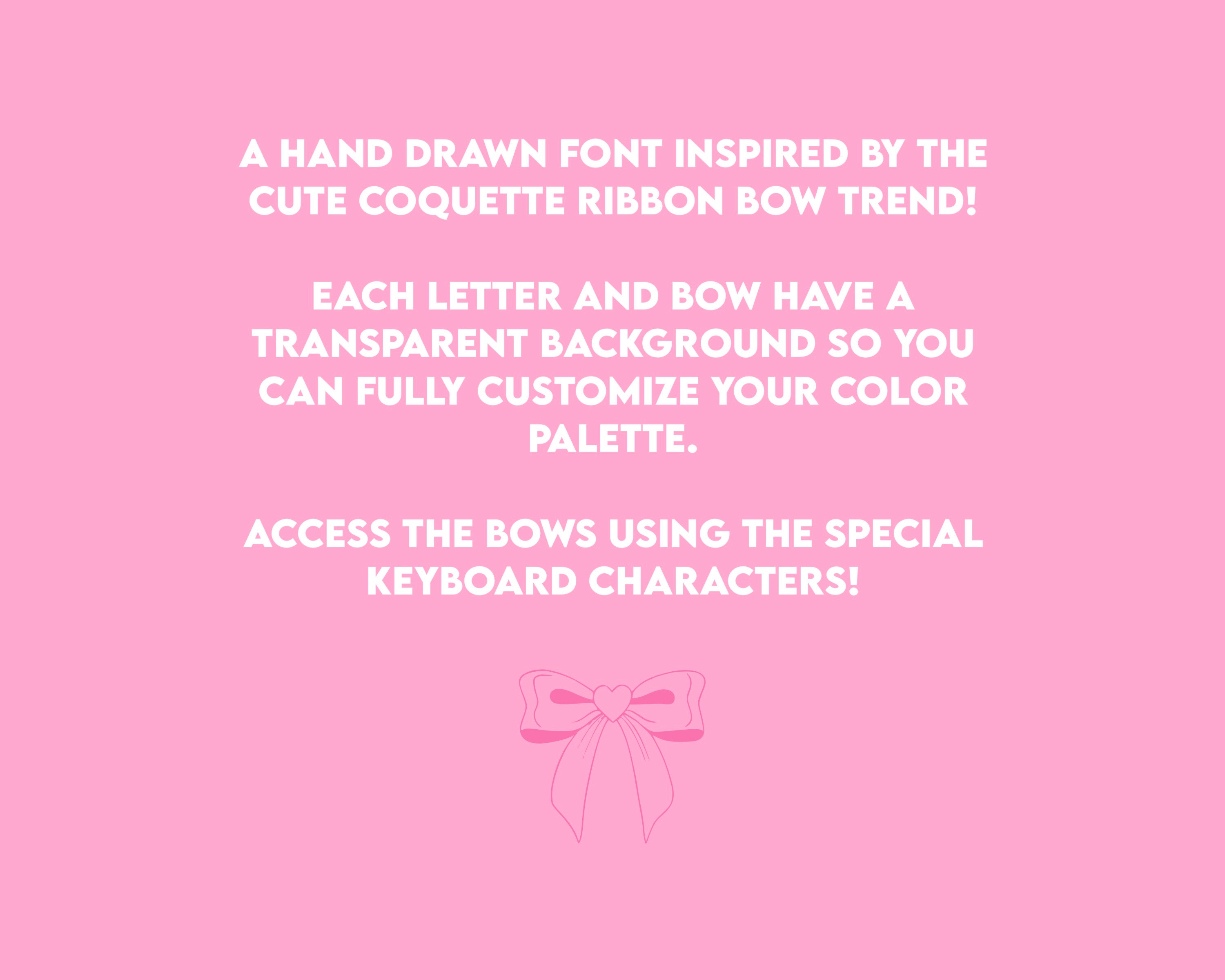 COQUETTE RIBBON FONT Bow Font Girly Font Coquette Aesthetic Handwritten ...