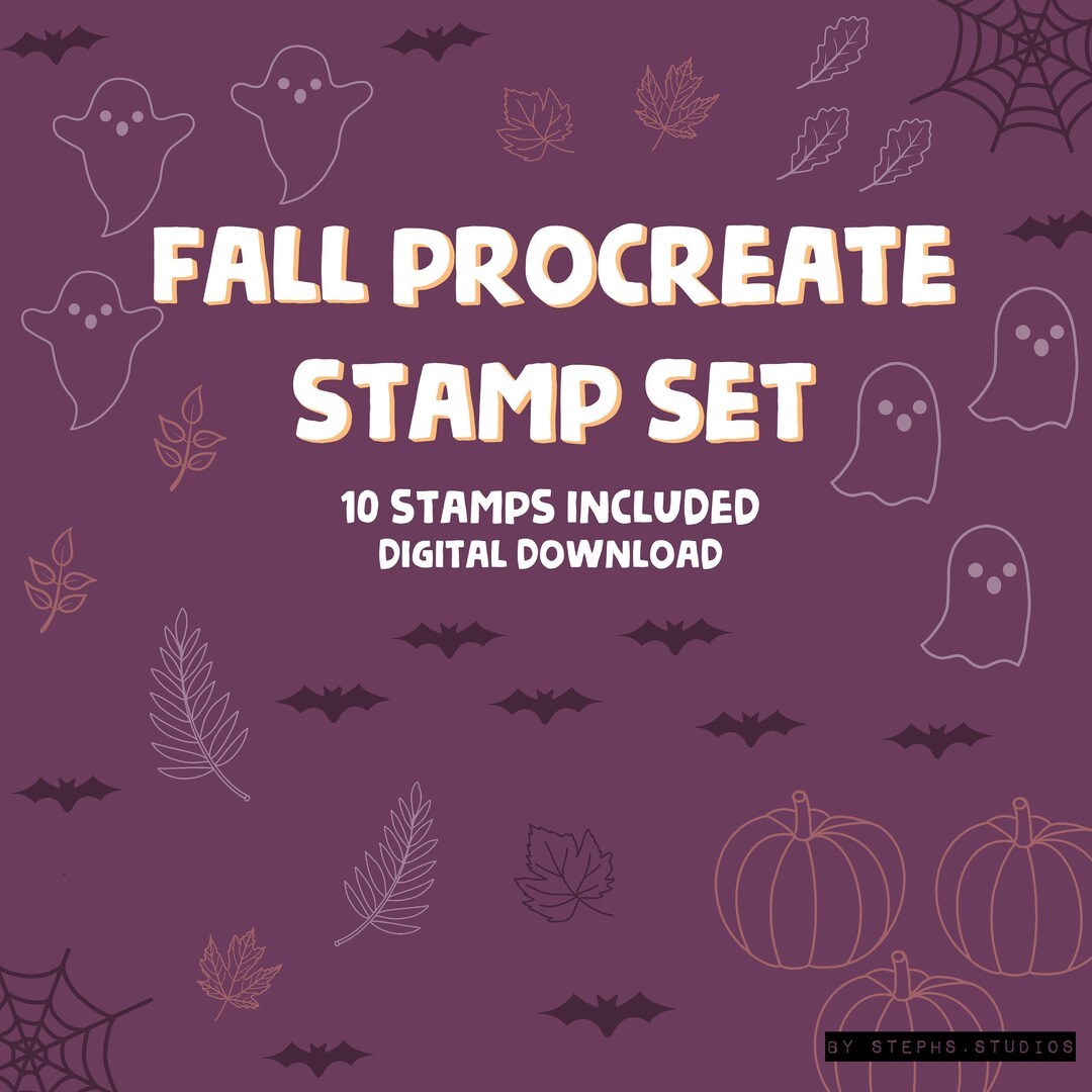 Fall PROCREATE STAMP SET 10 Stamps - Instant Download - Procreate Brush ...