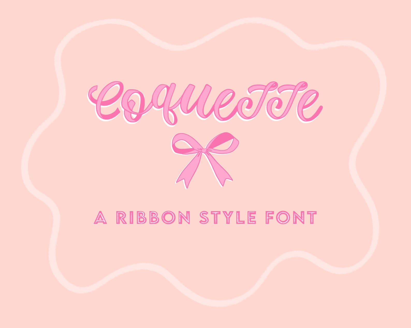 COQUETTE RIBBON FONT Bow Font Girly Font Coquette Aesthetic Handwritten ...