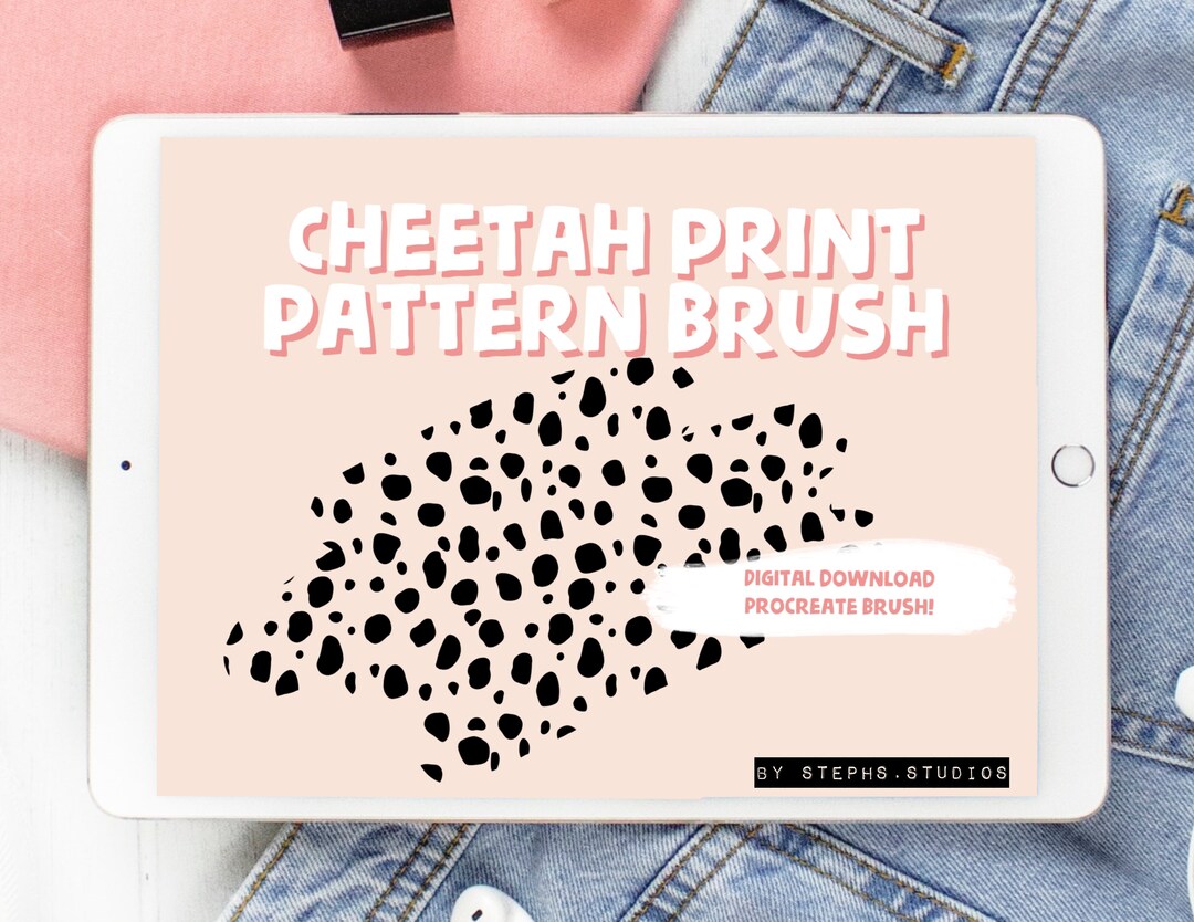 CHEETAH PRINT PROCREATE Pattern Brush - Instant Download - Procreate ...