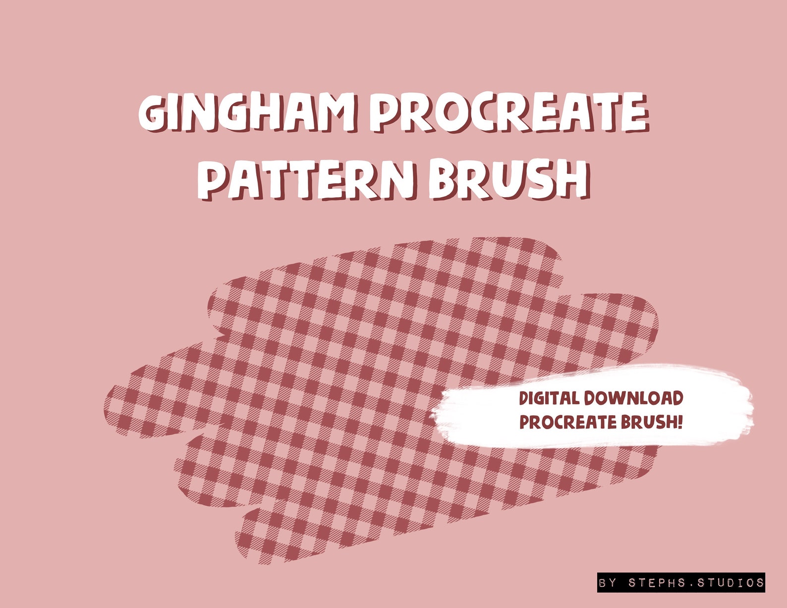 Gingham Procreate Pattern Brush Instant Download Procreate Brush