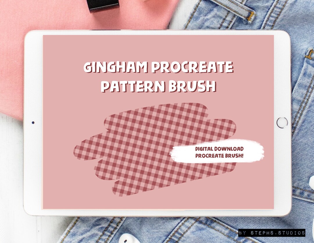 Gingham Procreate Pattern Brush Instant Download Procreate Brush