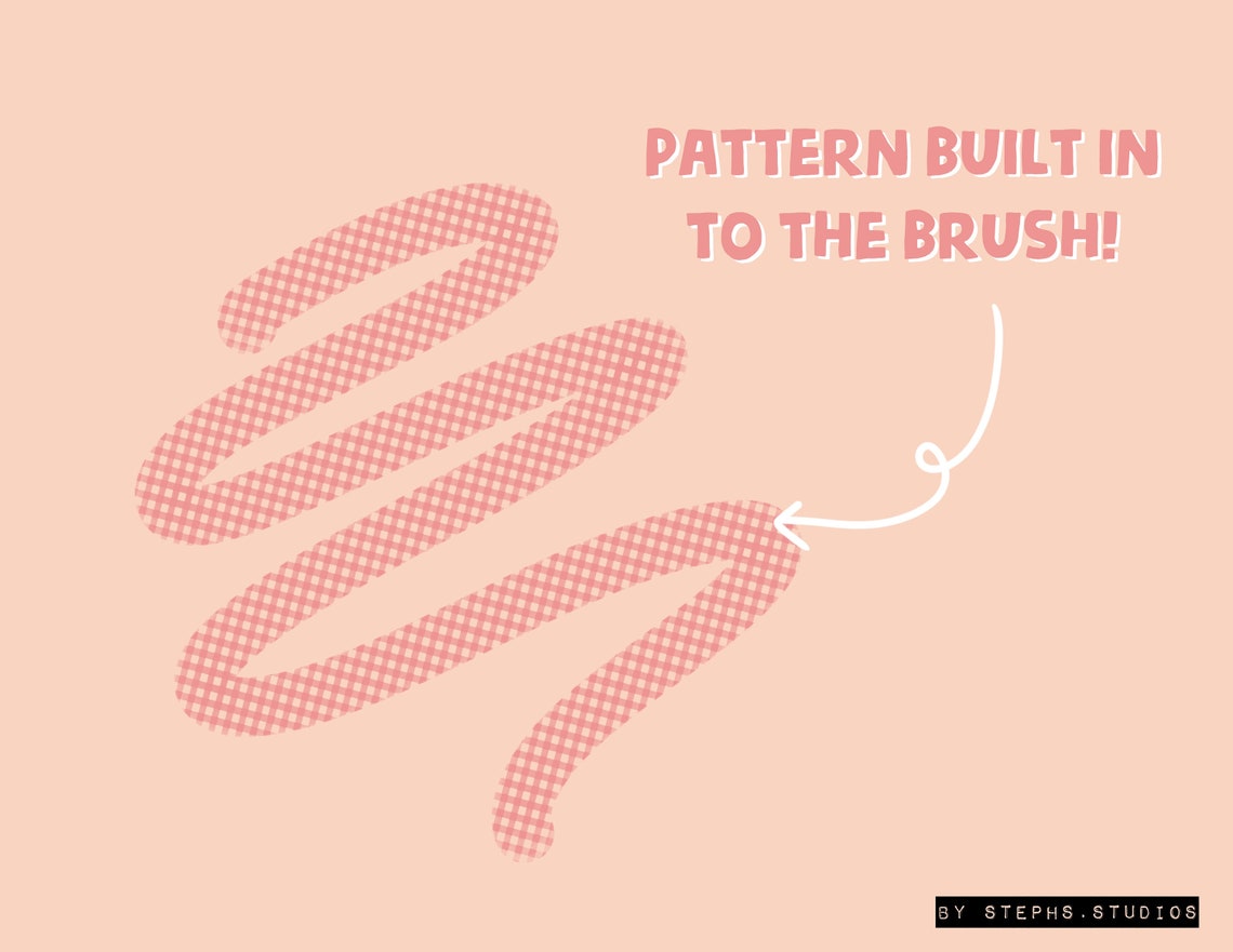 Gingham Procreate Pattern Brush Instant Download Procreate Brush