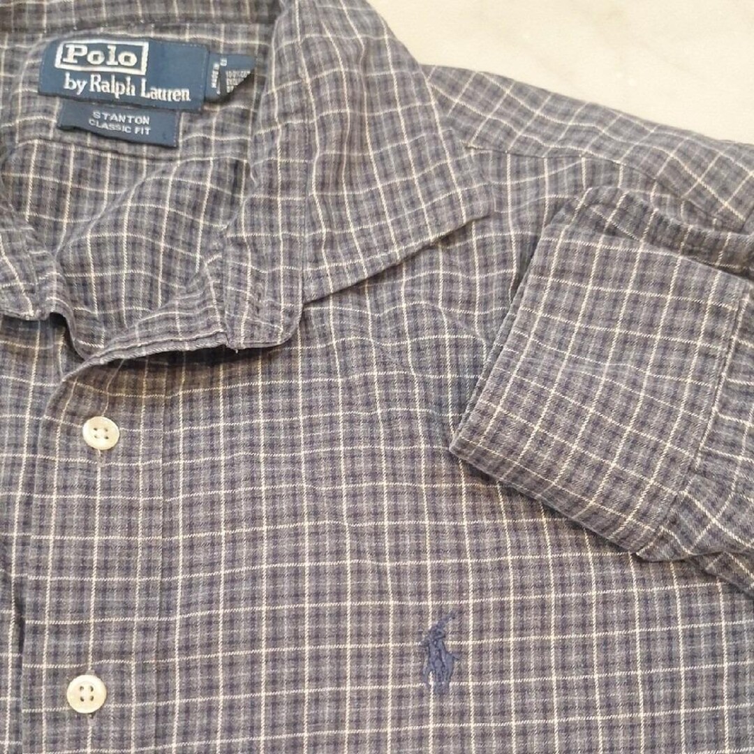 Vintage Polo Ralph Lauren Stanton Classic Fit Brushed Cotton Men Sz L ...
