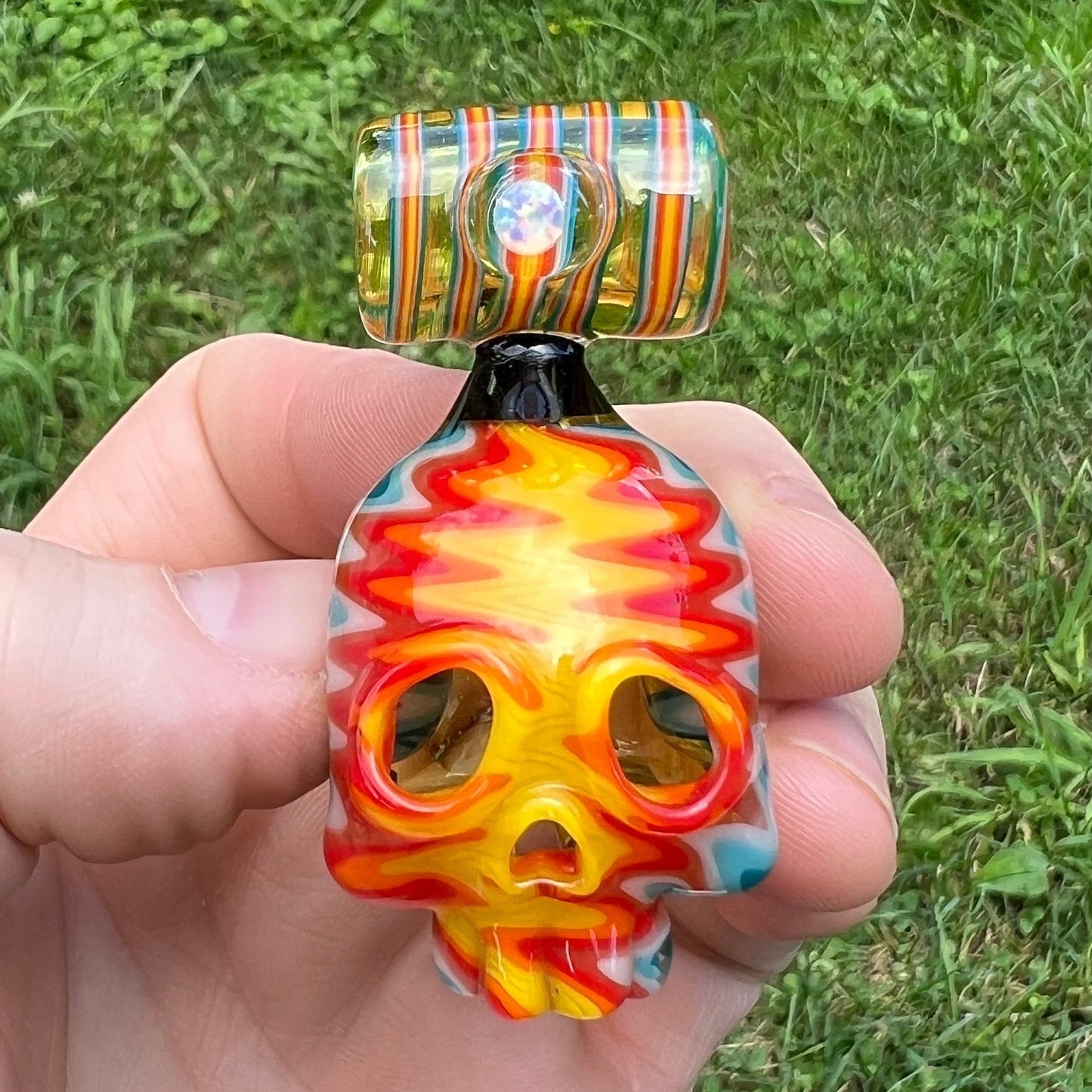 Handblown Sculpted Skull Glass Pendant Unique Heady Art - Etsy