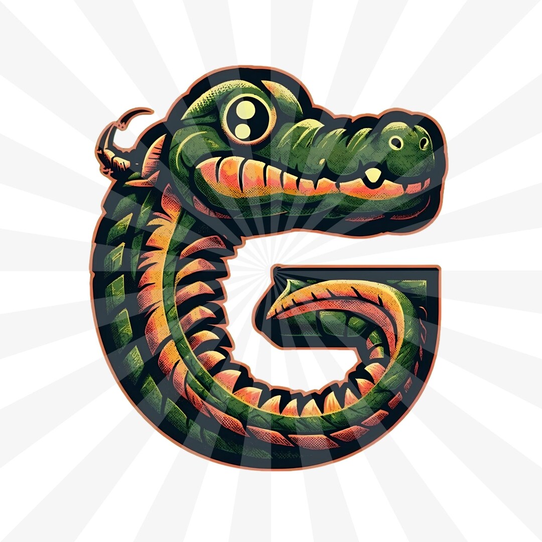 Gator Letter G SVG PNG, Alligator Monogram, Gator School Spirit Clipart ...