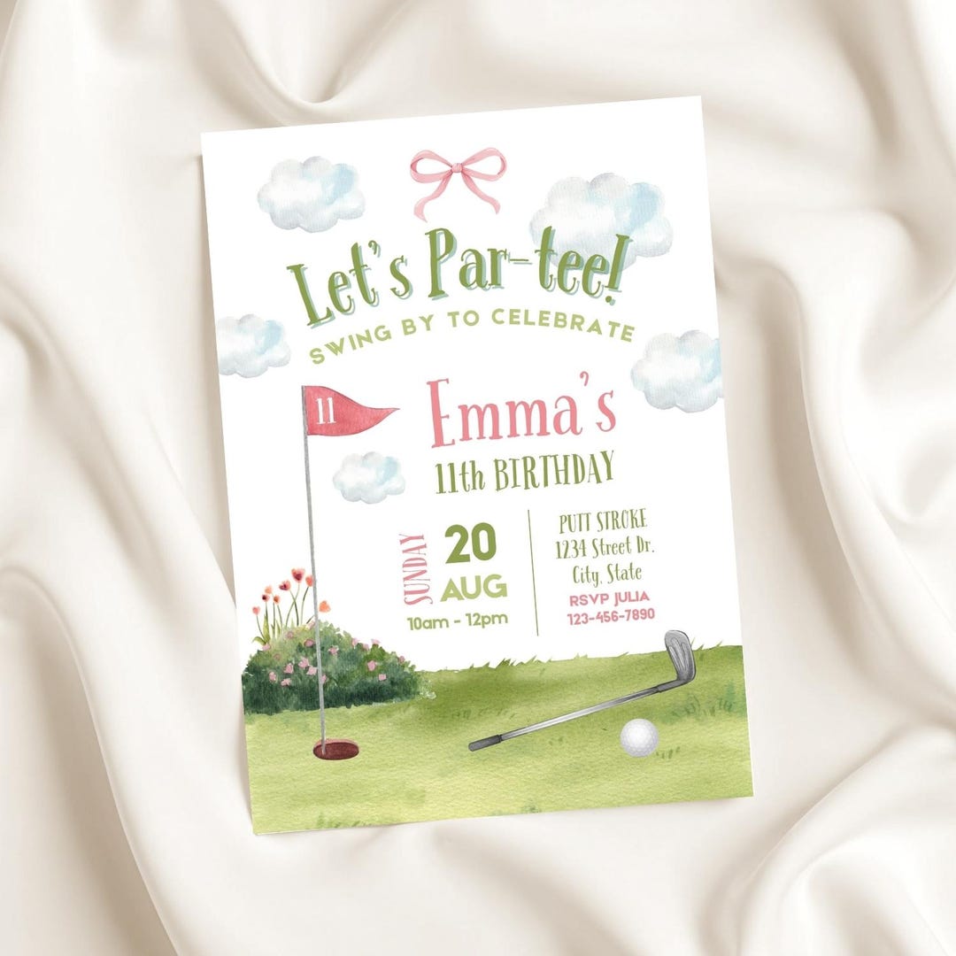 Editable Putt Putt Birthday Invitation, Mini Golf Birthday Invite, Golf ...