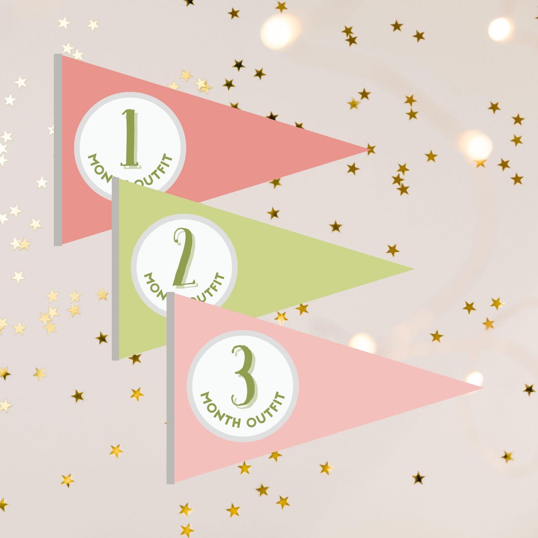Editable Monthly Milestone Tags | 1-12 Months | Editable Baby Clothing ...