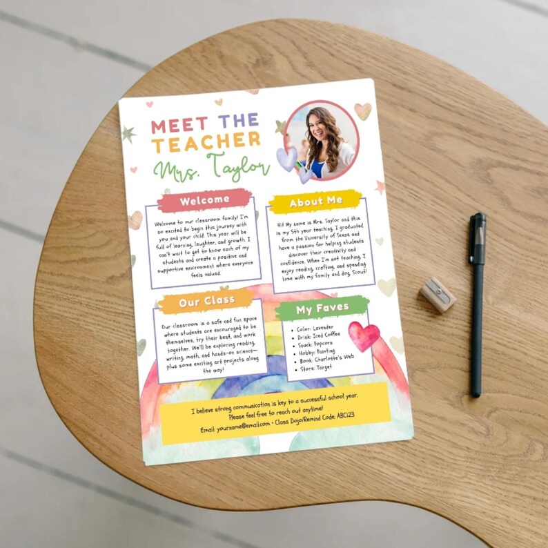 Editable Meet the Teacher Template, Back to School Teacher Welcome ...