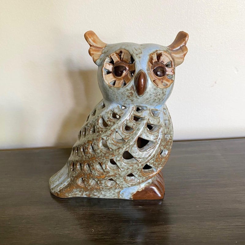 Ceramic Owl Sculpture - Etsy