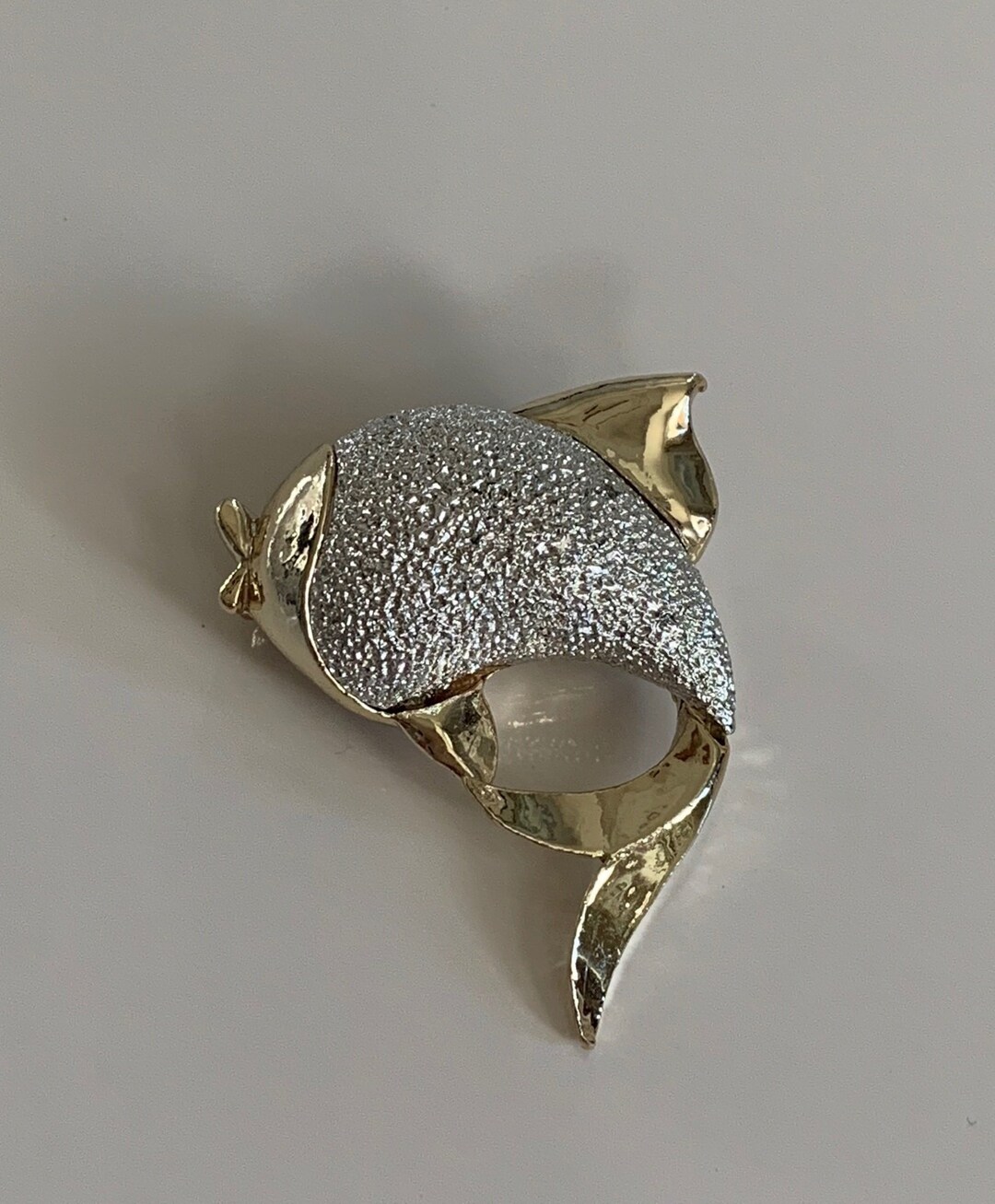 Vintage Gerry's Kissing Fish Brooch Pin, Sparkly Two Tone Fish Brooch ...