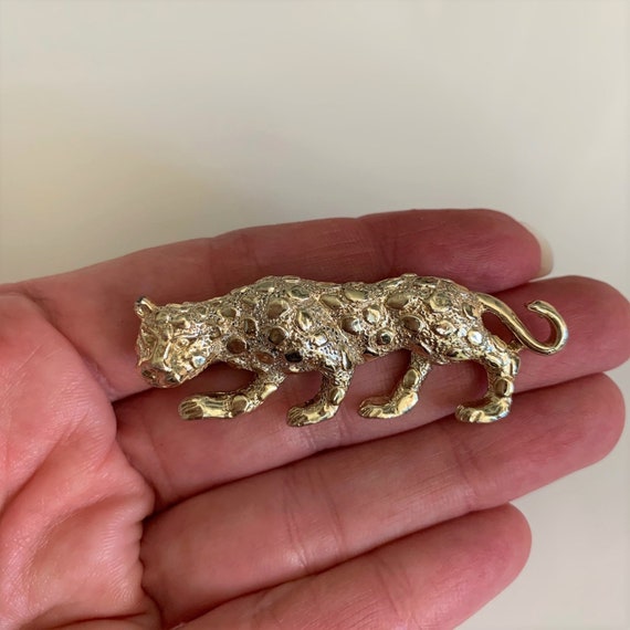 Vintage Gerry's Jaguar Brooch Pin, Gold Tone Leopard … - Gem