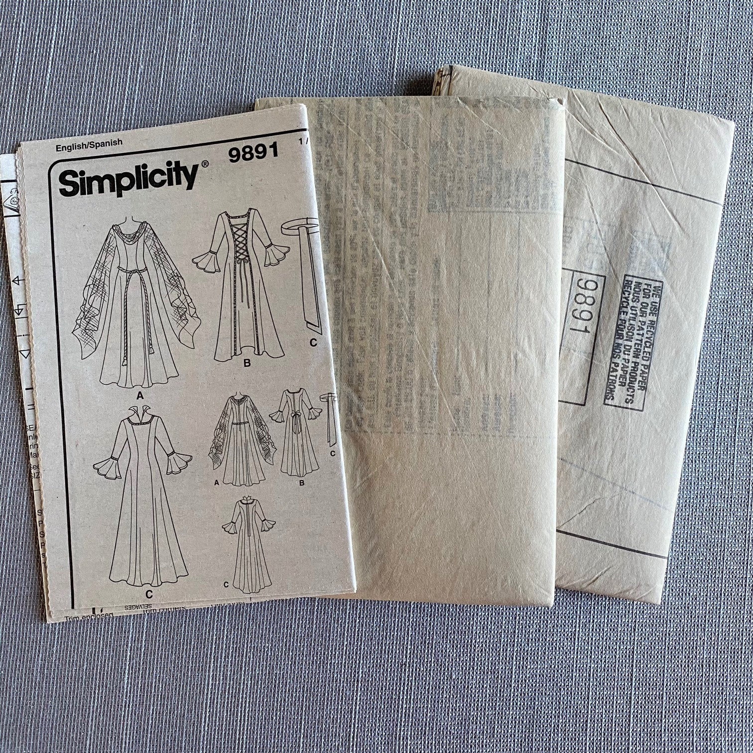 Simplicity 9891 Medieval Dress UNCUT Sewing Pattern Ren Faire | Etsy